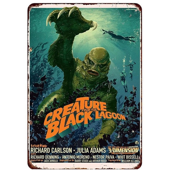 Wall Decor | Creature From The Black Lagoon Metal Tin Sign Nwt | Poshmark